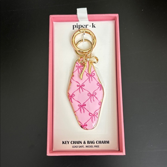 Piper K | Accessories | Piper K Pink Bow Bag Charm | Poshmark